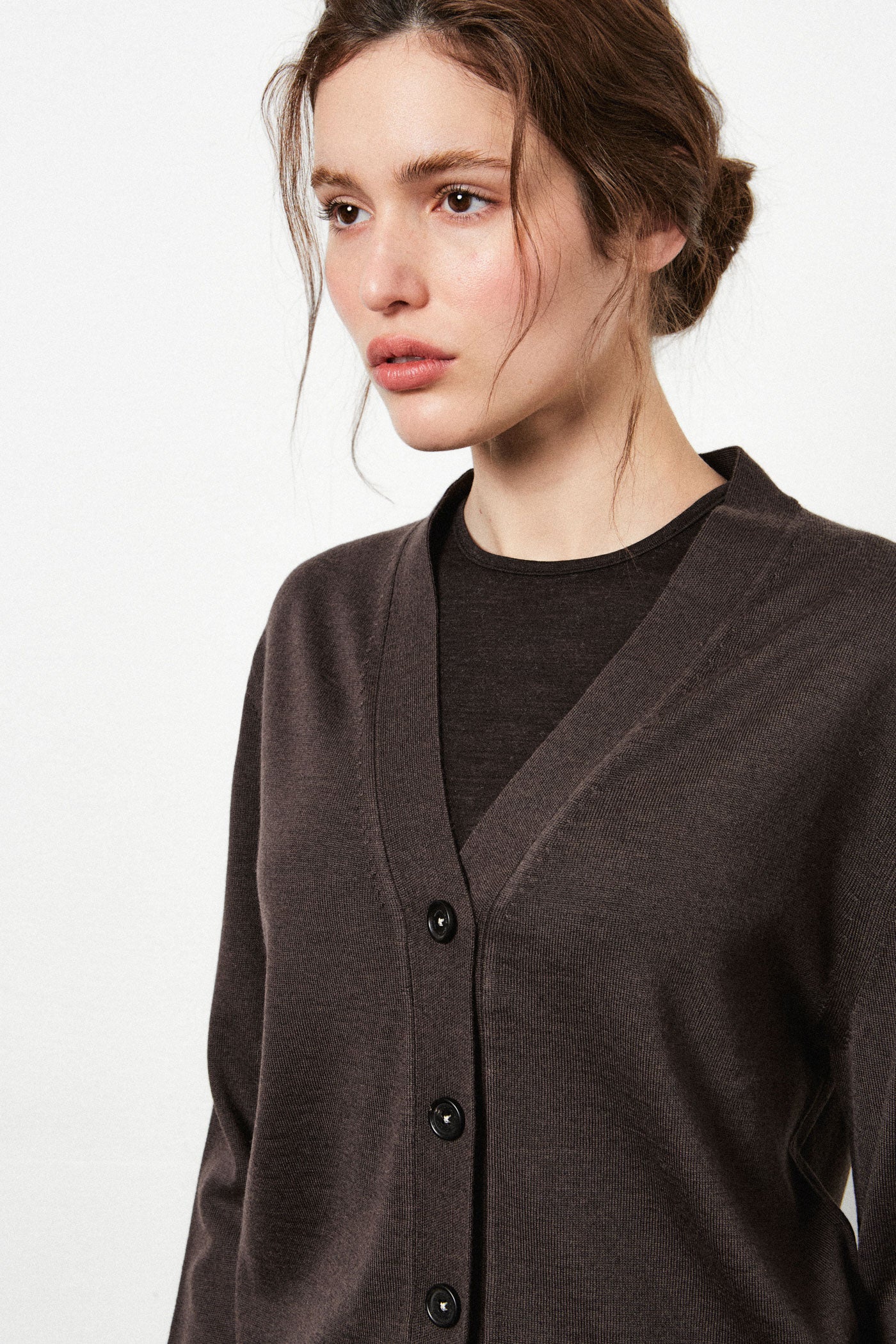 MIREA - Cardigan in extra-fine merino wool - moro – Massimo Alba