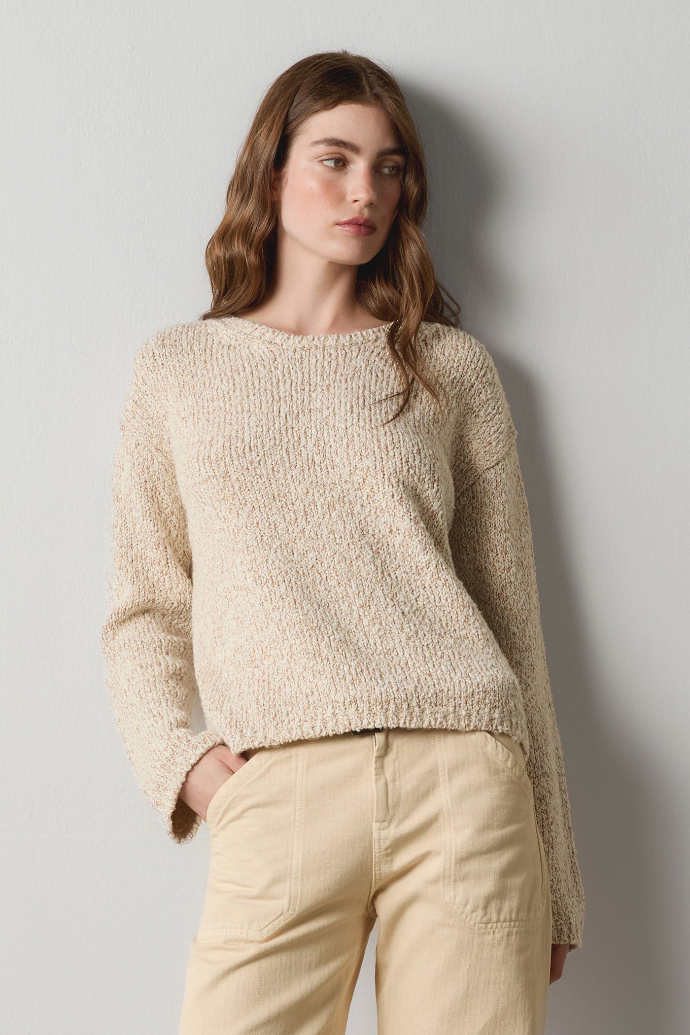 ALISSA - Cotton sweater - bronze – Massimo Alba
