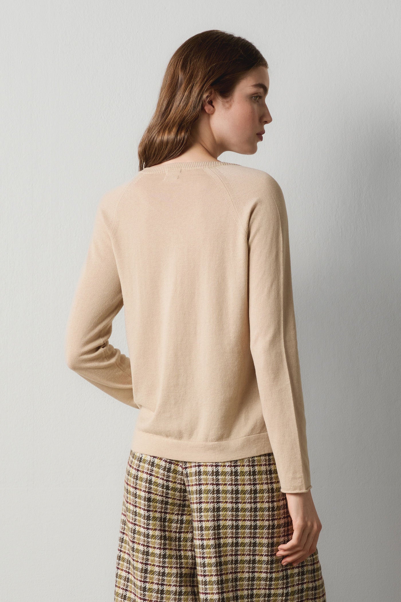 GIULIA - Wool cotton sweater - warm sand – Massimo Alba