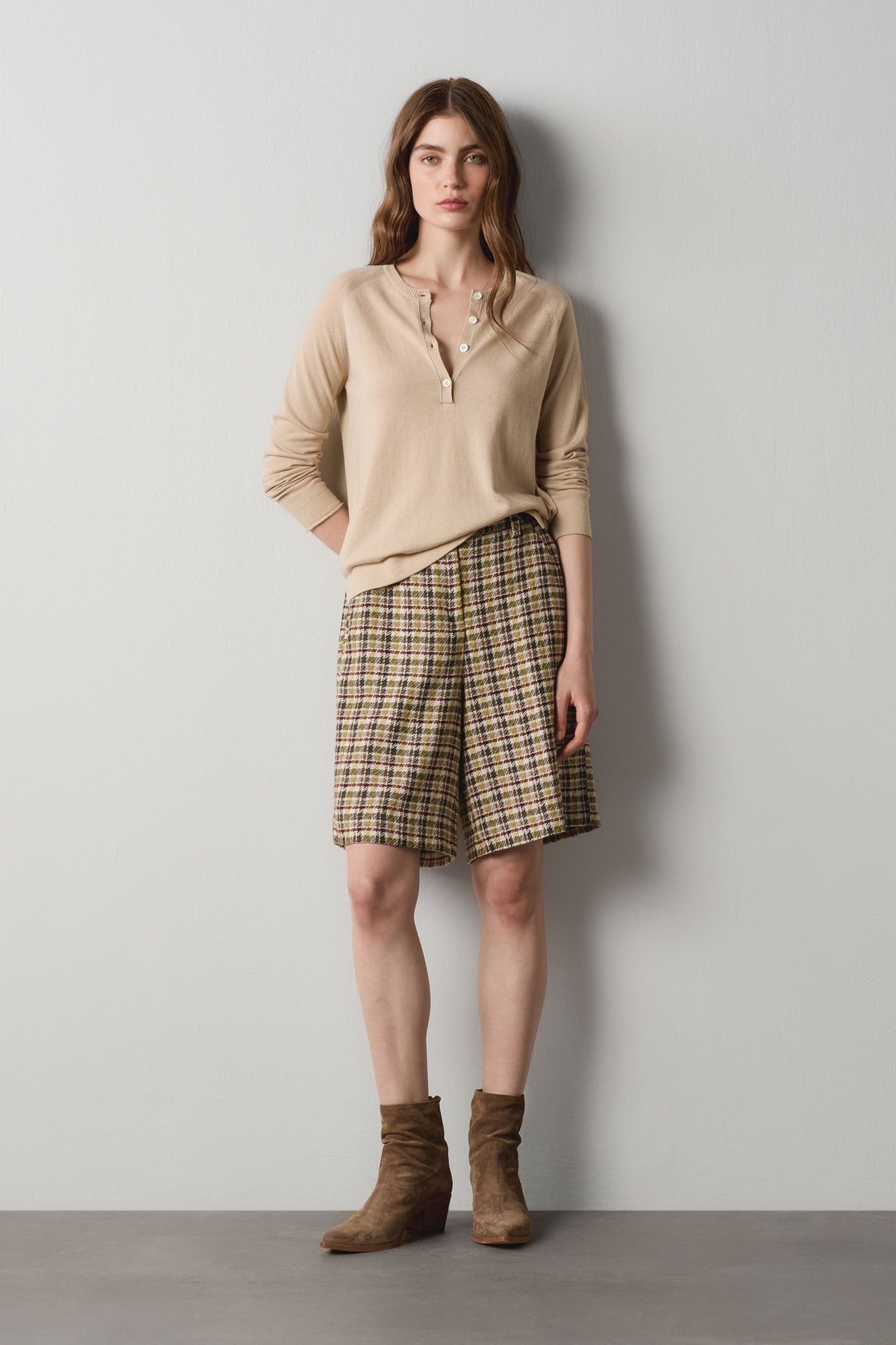 GIULIA - Wool cotton sweater - warm sand – Massimo Alba