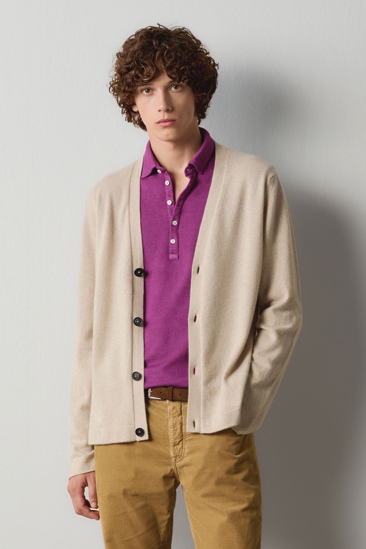 FREDDIE - Cashmere cardigan - sesame – Massimo Alba