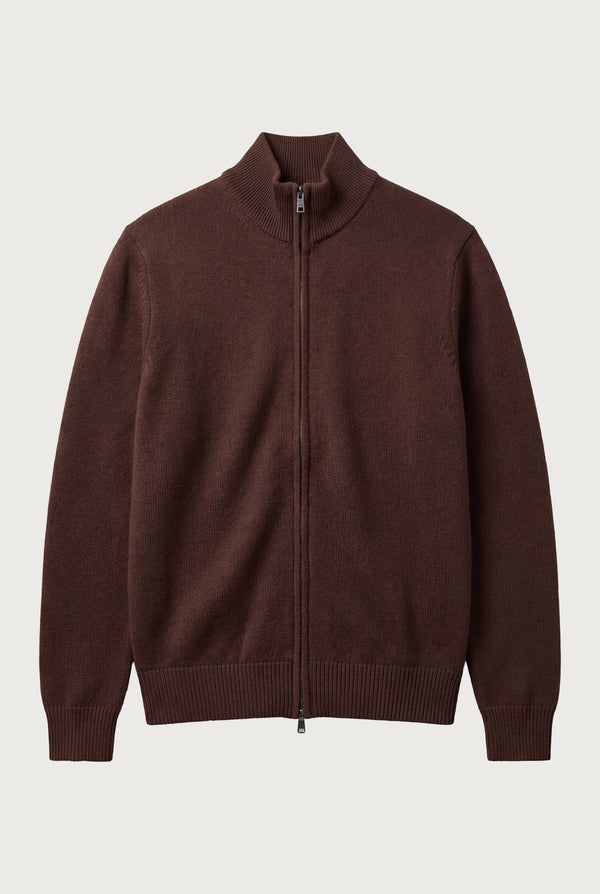 NOEL - Wool cotton bomber - chocolate – Massimo Alba